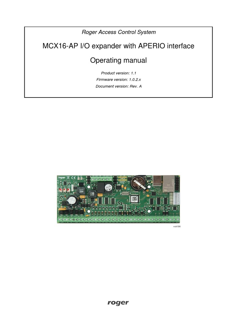 MCX16-AP I/O Expander With APERIO Interface Operating Manual | PDF | Power Supply | Parameter ...