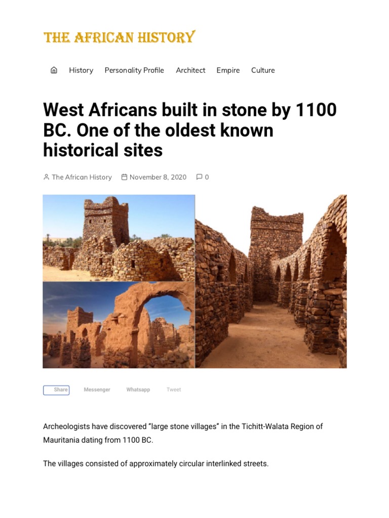 West Africans Built in Stone by 1100 BC. One of The Oldest Known ...
