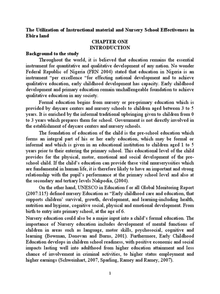 The Utilization of Instructional Material and Nursery School ...