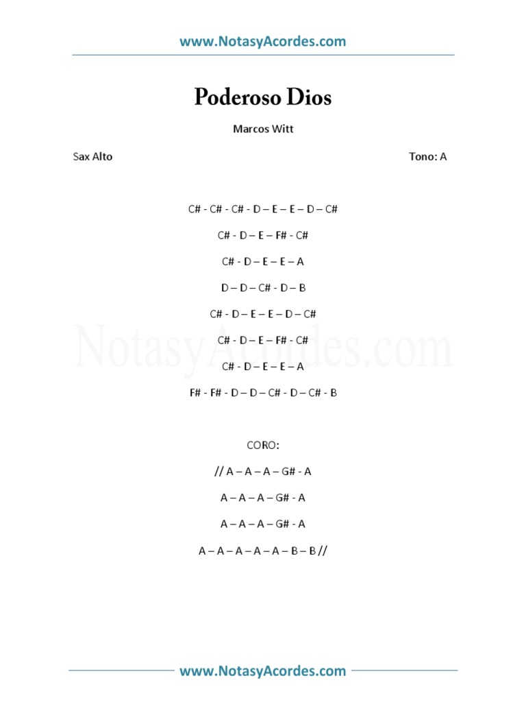 Acordes de "Poderoso Dios" - Marcos Witt | PDF | Tecnología
