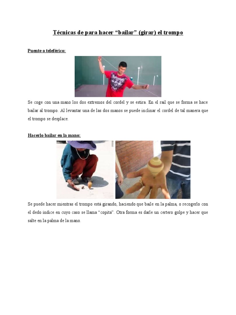 Técnicas para hacer girar el trompo | PDF | Deportes | Ocio