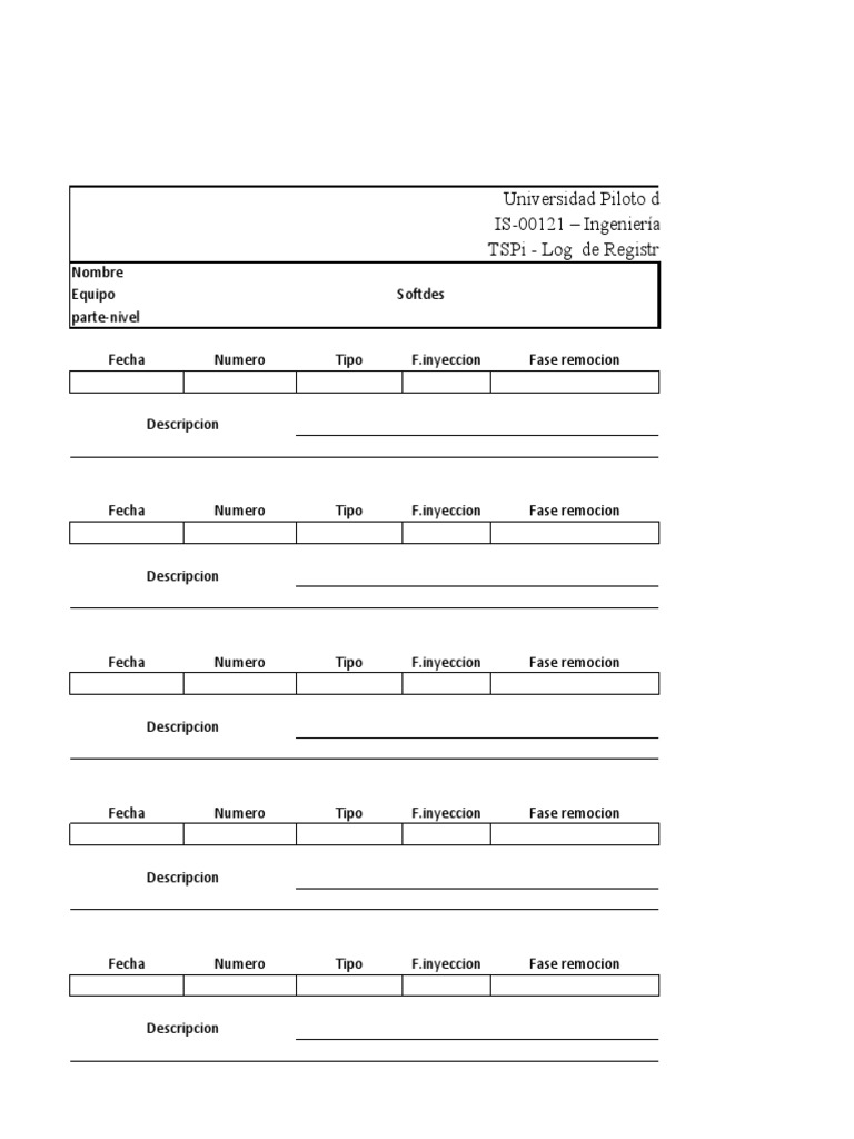 Log Registro de Defectos | PDF