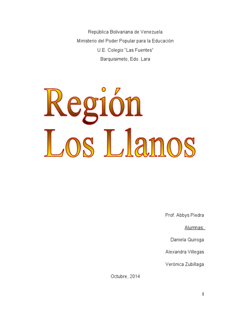 Region Los Llanos Venezuela | PDF | Andes | Terreno