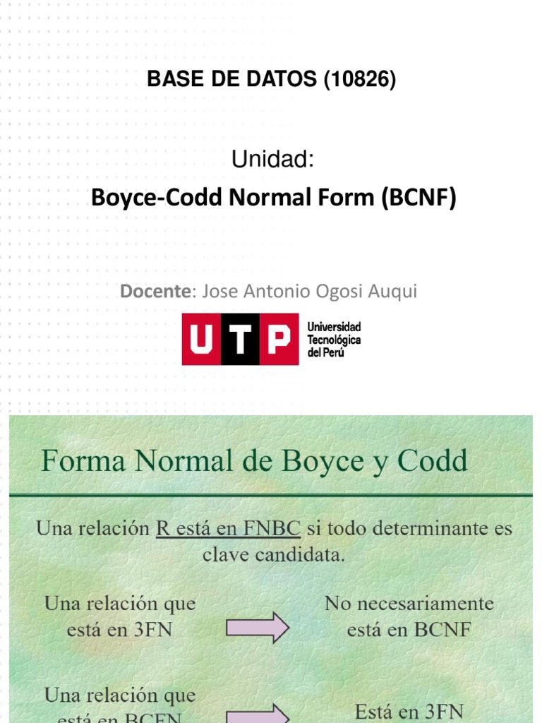 Boyce-Codd Normal Form en Bases de Datos | PDF