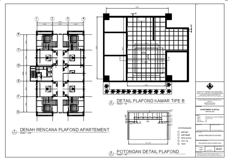 Denah Rencana Plafond Apartement PDF | PDF