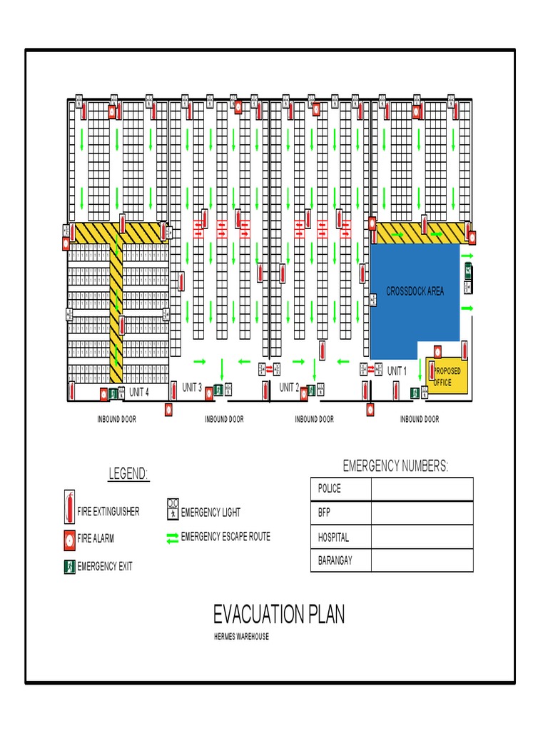 Evacuation Plan: Legend: Emergency Numbers | PDF | Fires | Man Made ...