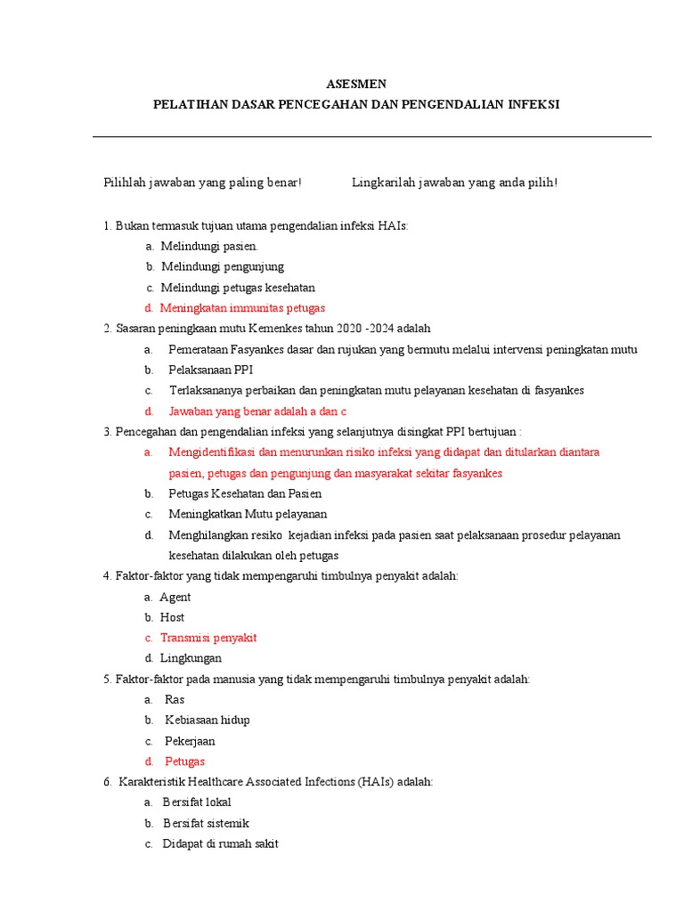 Soal Assesement Ppi | PDF