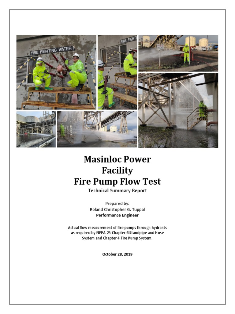Fire Pump Flow Test Report 102819 | PDF | Pump | Engines
