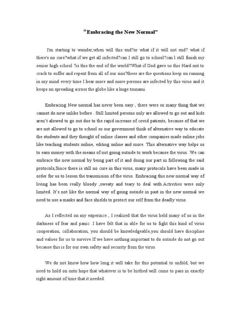 Embrace This New Normal | PDF | Self-Improvement | Lifestyle