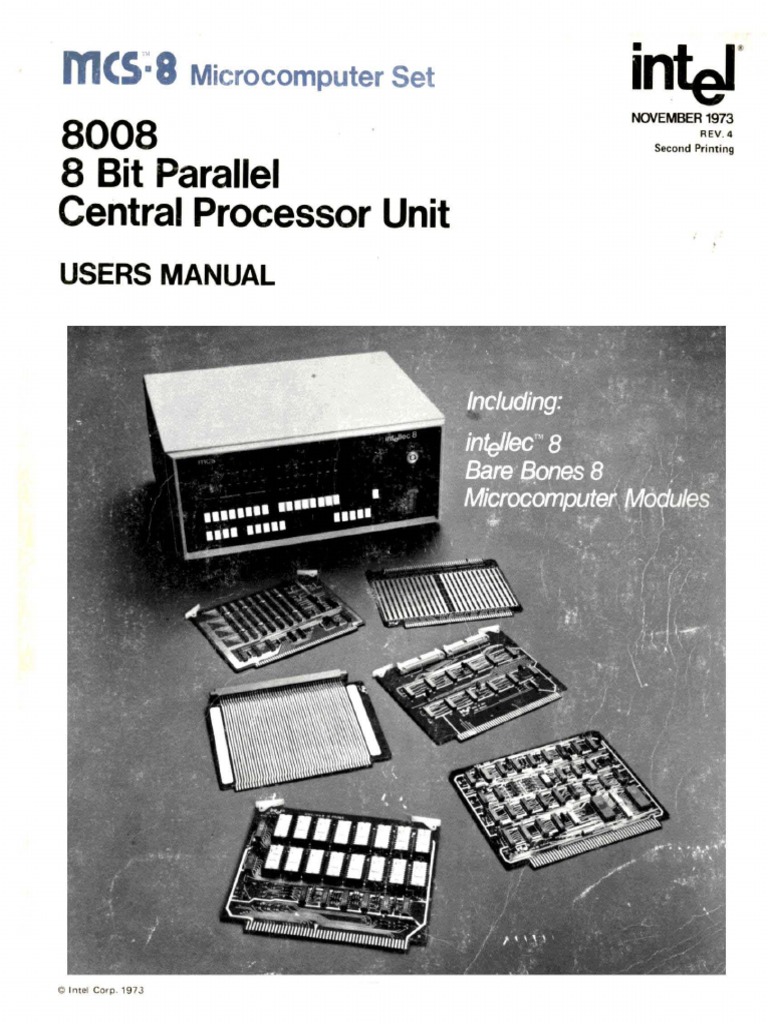 i8008UM Nov 73 PDF | PDF | Central Processing Unit | Microcomputers