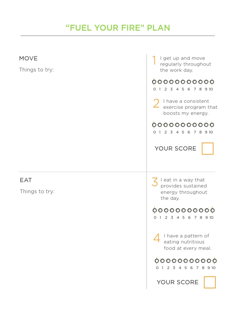 "Fuel Your Fire" Plan: Things To Try | PDF
