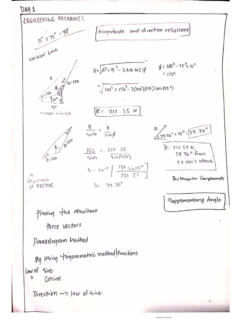 Engineering Mechanics Notes PDF | PDF