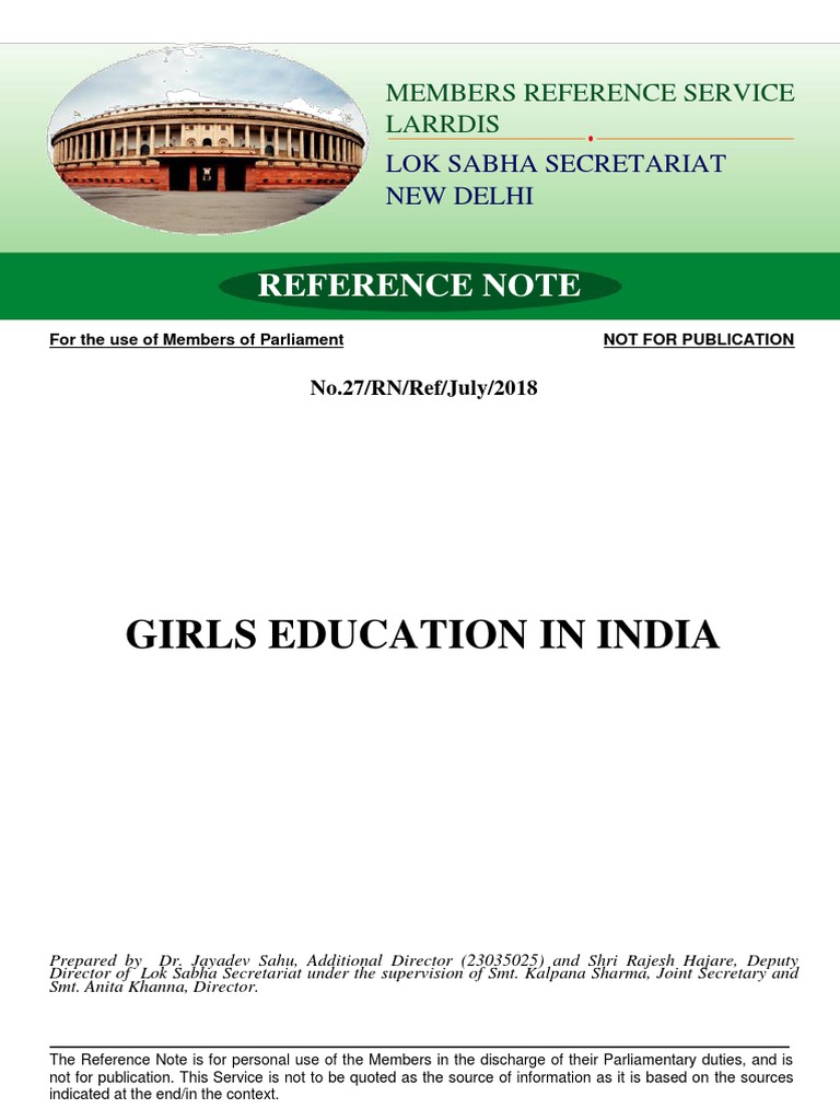 Girls Education Progress in India | PDF