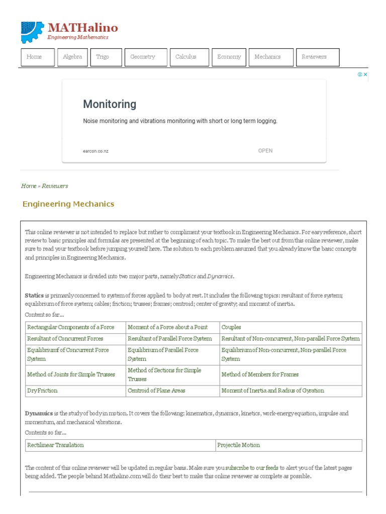 Mathalino: Monitoring | PDF