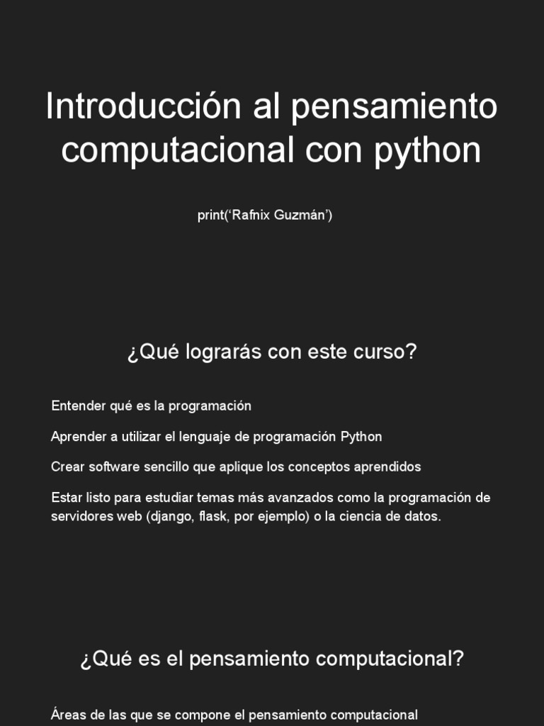 Introducción Al Pensamiento Computacional Con Python | PDF | Python ...