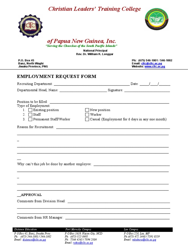 Employment Request Form v1 | PDF | Labor | Economies