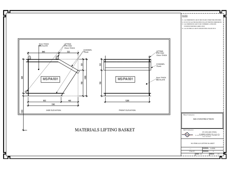 Materials Lifting Basket Design | PDF | Building Materials | Economic ...