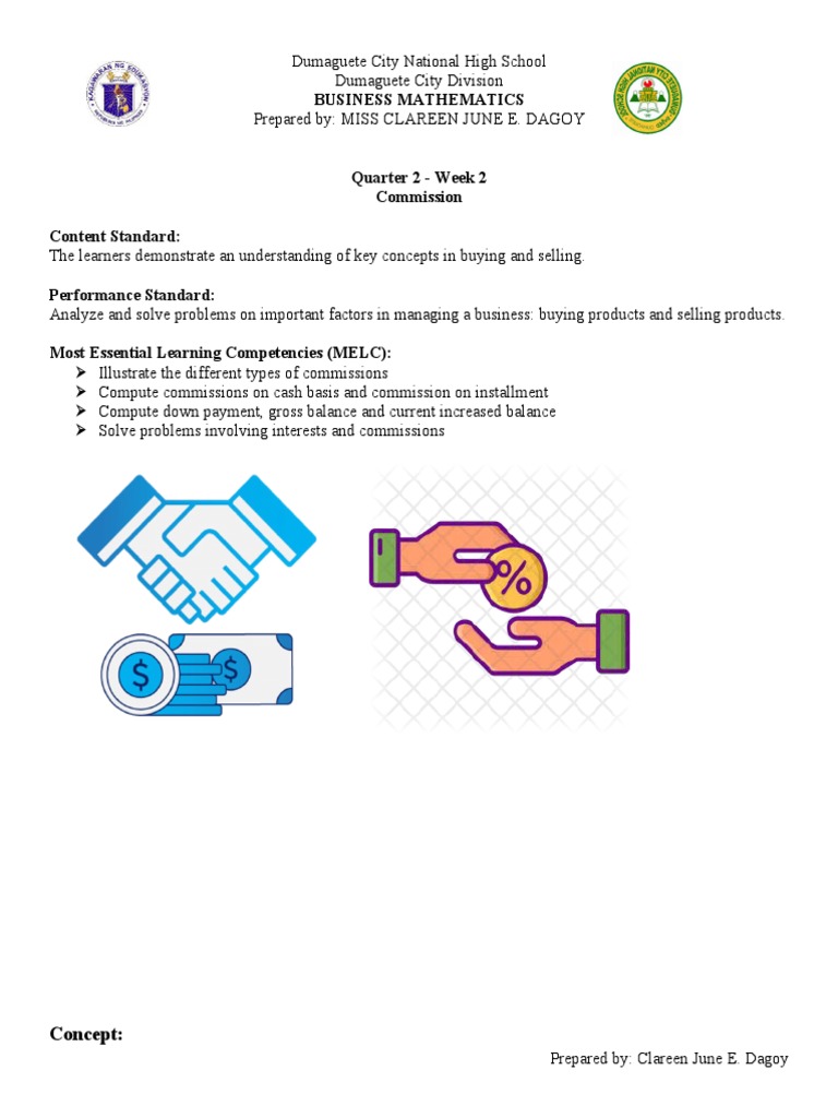 Business Math - W2 - Commission | PDF | Salary | Business