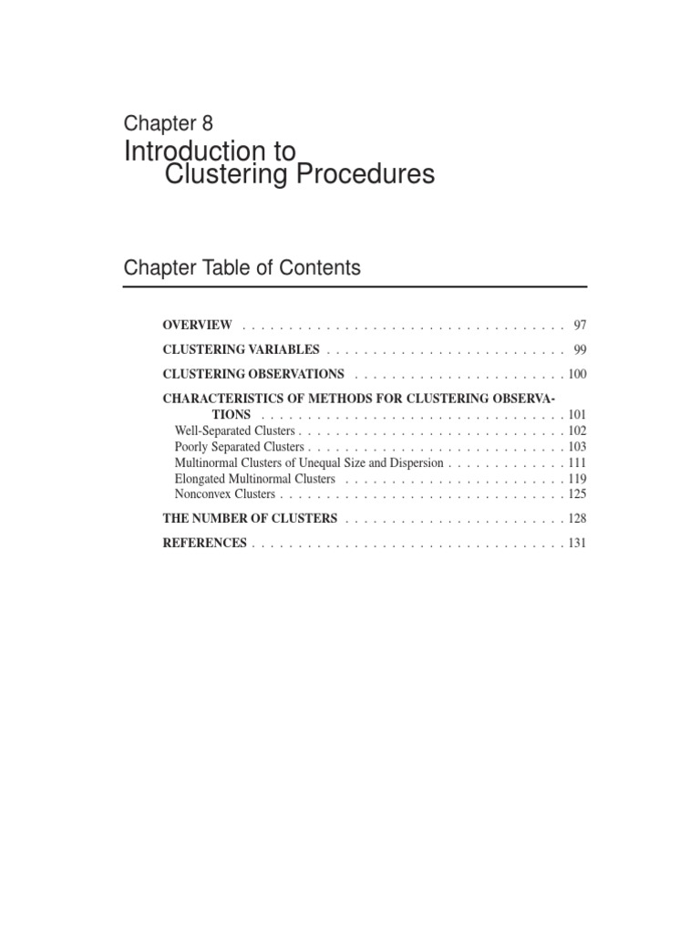 Cluster Analysis Chap8 | PDF | Cluster Analysis | Sas (Software)