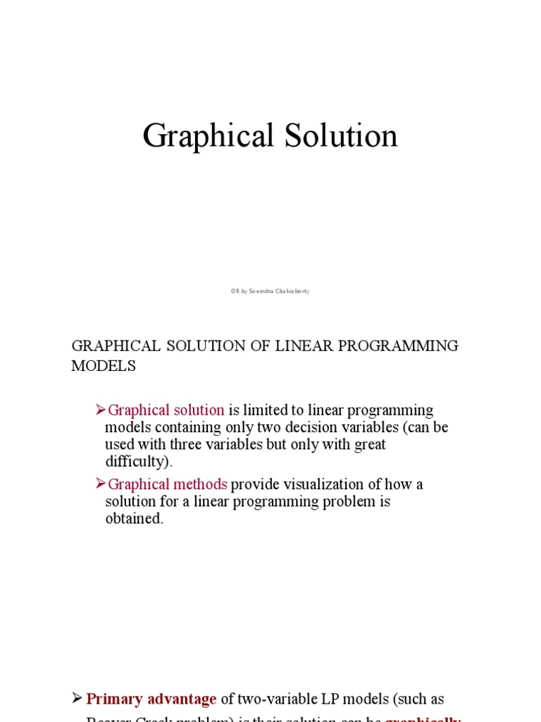 Graphical Solution: OR by Soumitra Chakraborty | PDF | Linear ...