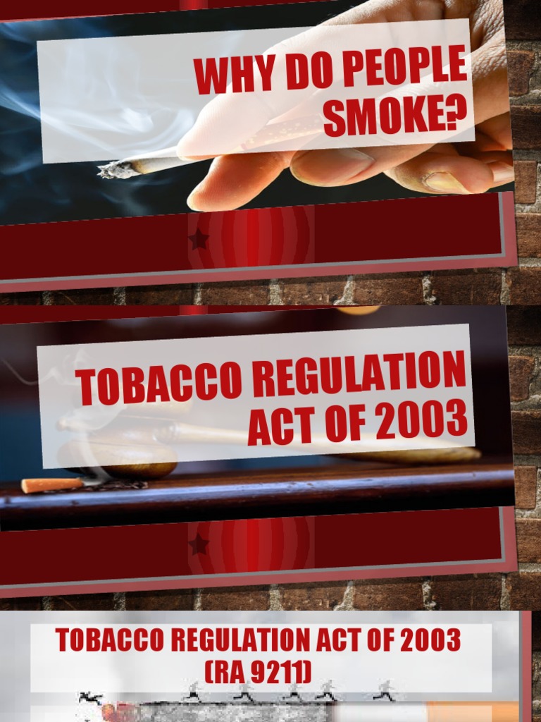 Tobacco Regulation Act | PDF | Tobacco Smoking | Addiction