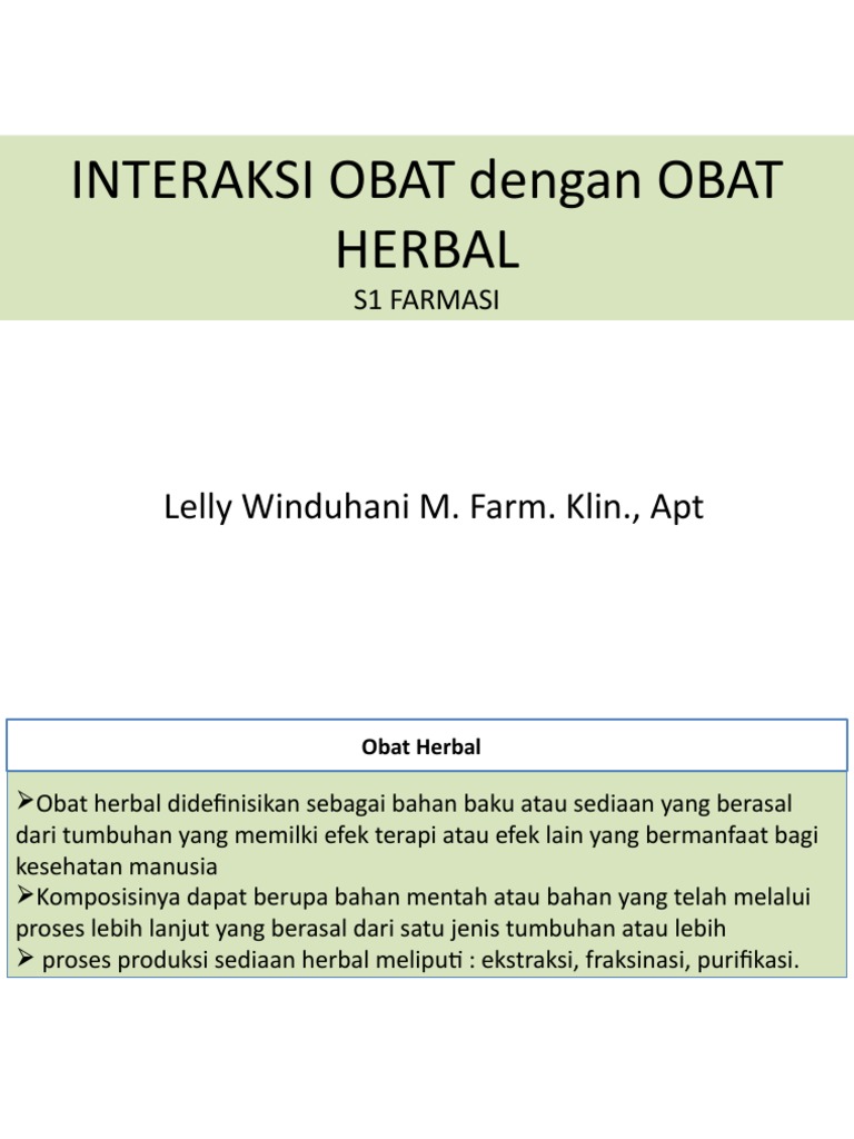 Interaksi Obat Dan Obat Herbal | PDF