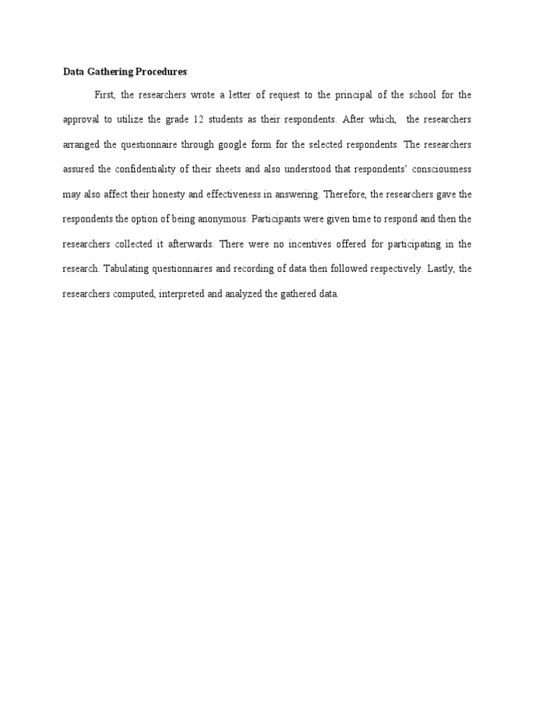 Data Gathering Procedure | PDF
