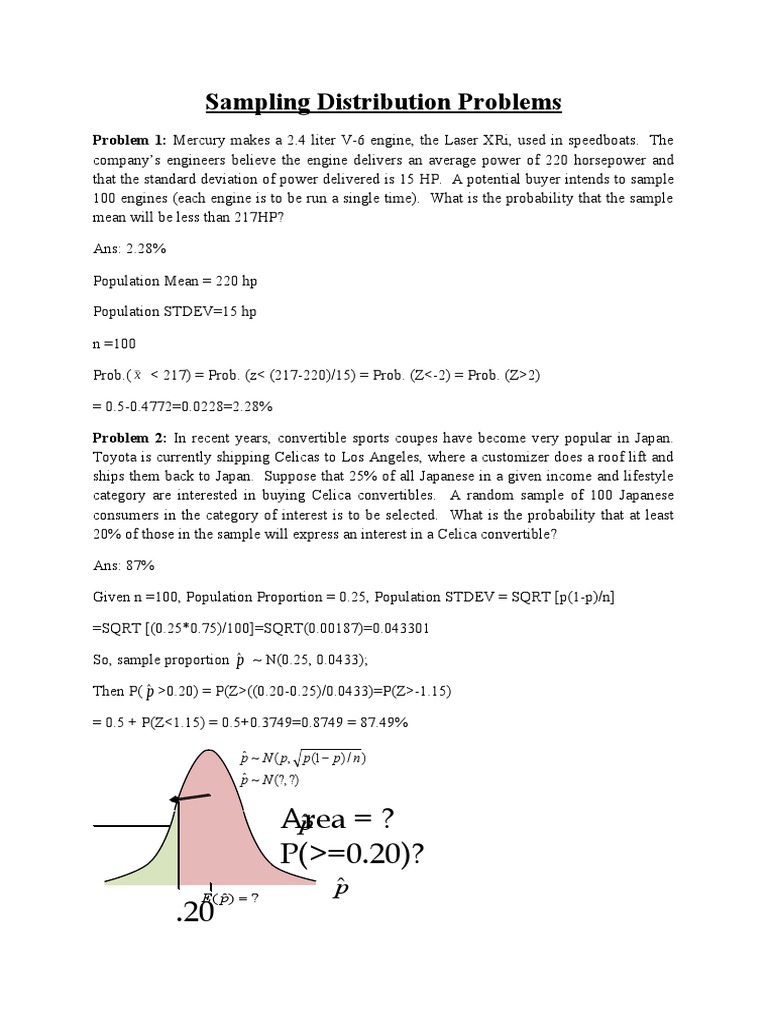Sampling Distributions Solved Questions | PDF | Mean | Normal Distribution