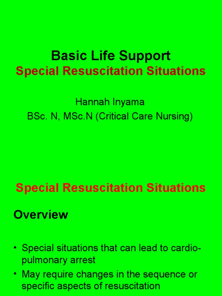 Basic Life Support: Special Resuscitation Situations | PDF ...