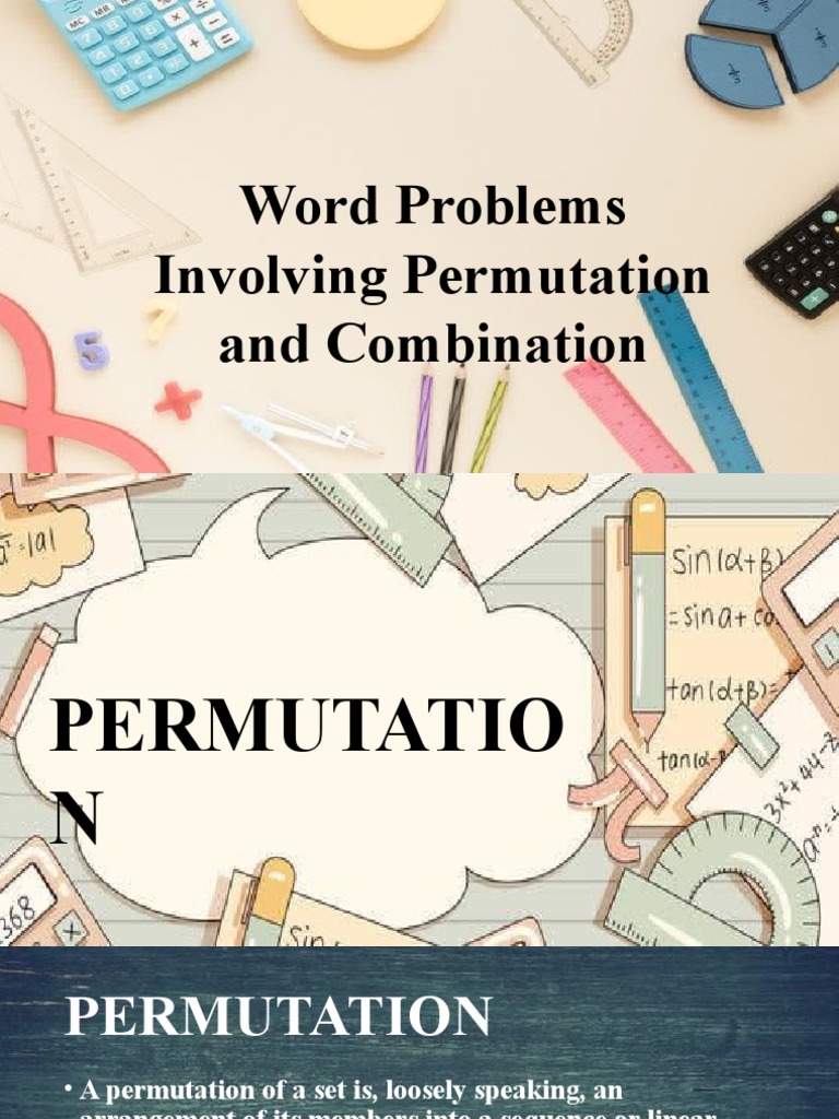 Word Problems Involving Permutation and Combination | PDF | Permutation ...