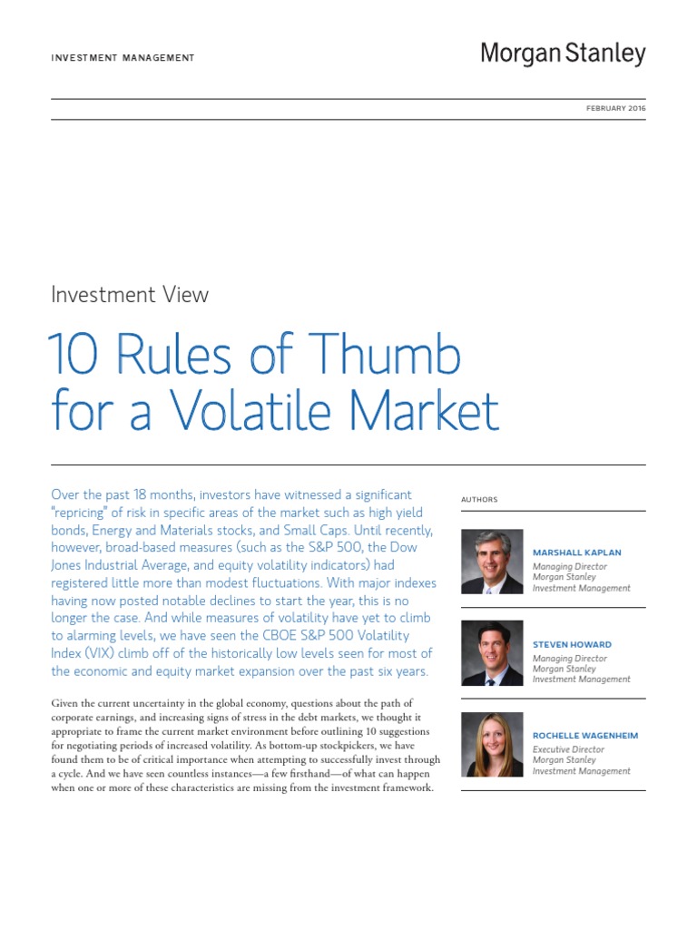 10-Rules of Thumb - Morgan Stanley PDF | PDF | Exchange Traded Fund ...