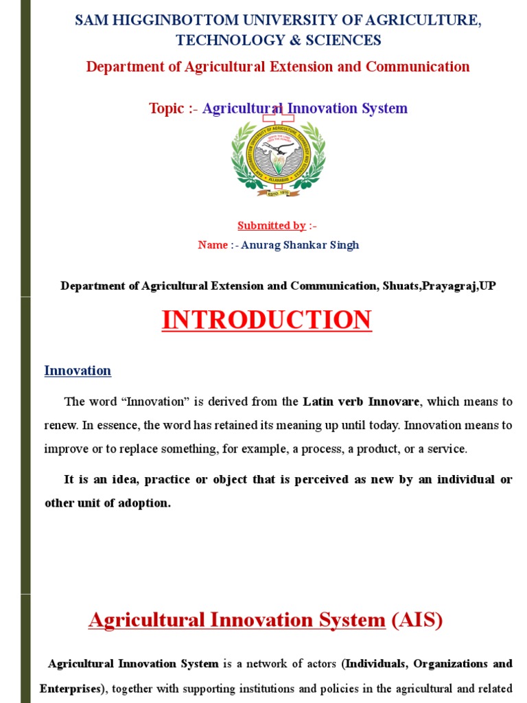 Agricultural Innovation System | PDF | Innovation | Artificial Intelligence