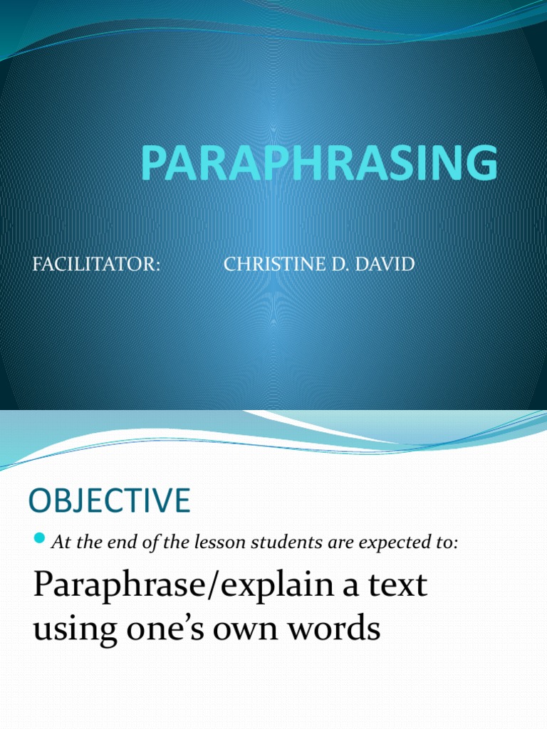 Paraphrasing Techniques and Exercises | PDF | Verb | Noun