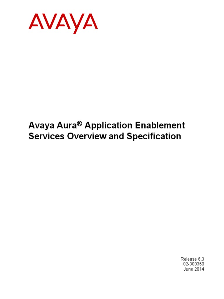 Avaya Aura®Application Enablement Services Overview | PDF | Application ...