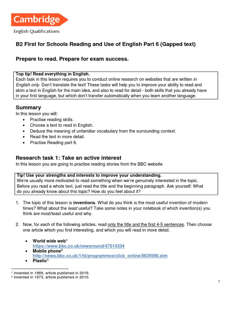 Online Teaching b2 First For Schools Preparing For Exam Success - Self ...