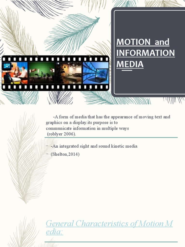 Motion and Information Media | PDF | Video | Communication