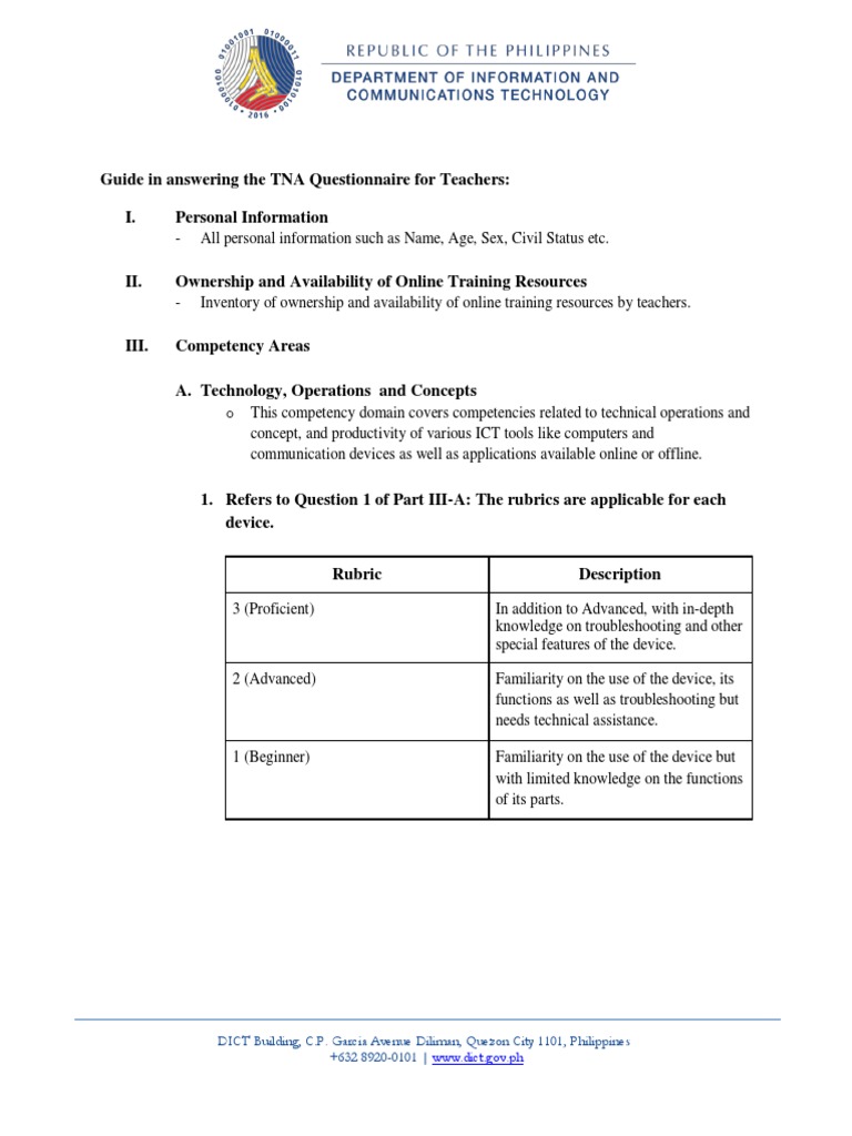 Reference Guide - TNA For Teachers | PDF | Online And Offline ...