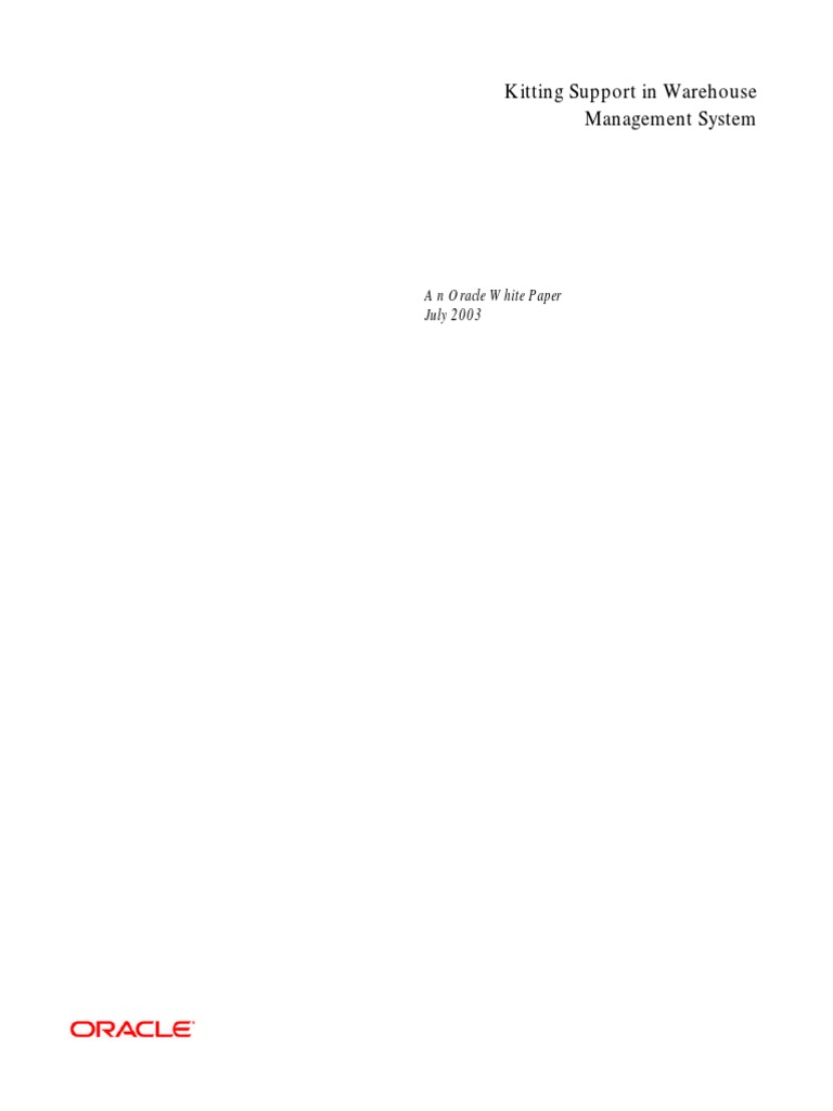 KITTING | PDF | Warehouse | Inventory
