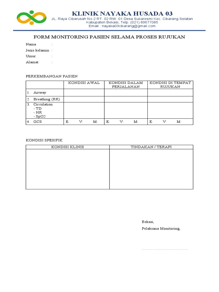 Form Monitoring Rujukan | PDF