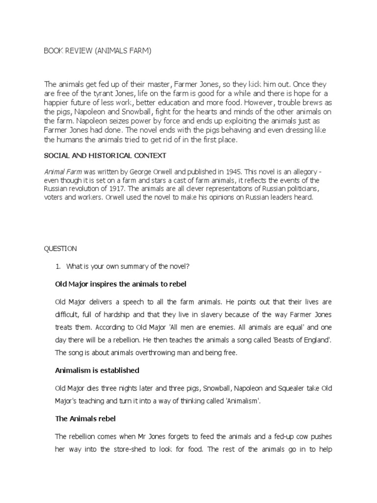 Animal Farm: Social and Historical Context | PDF