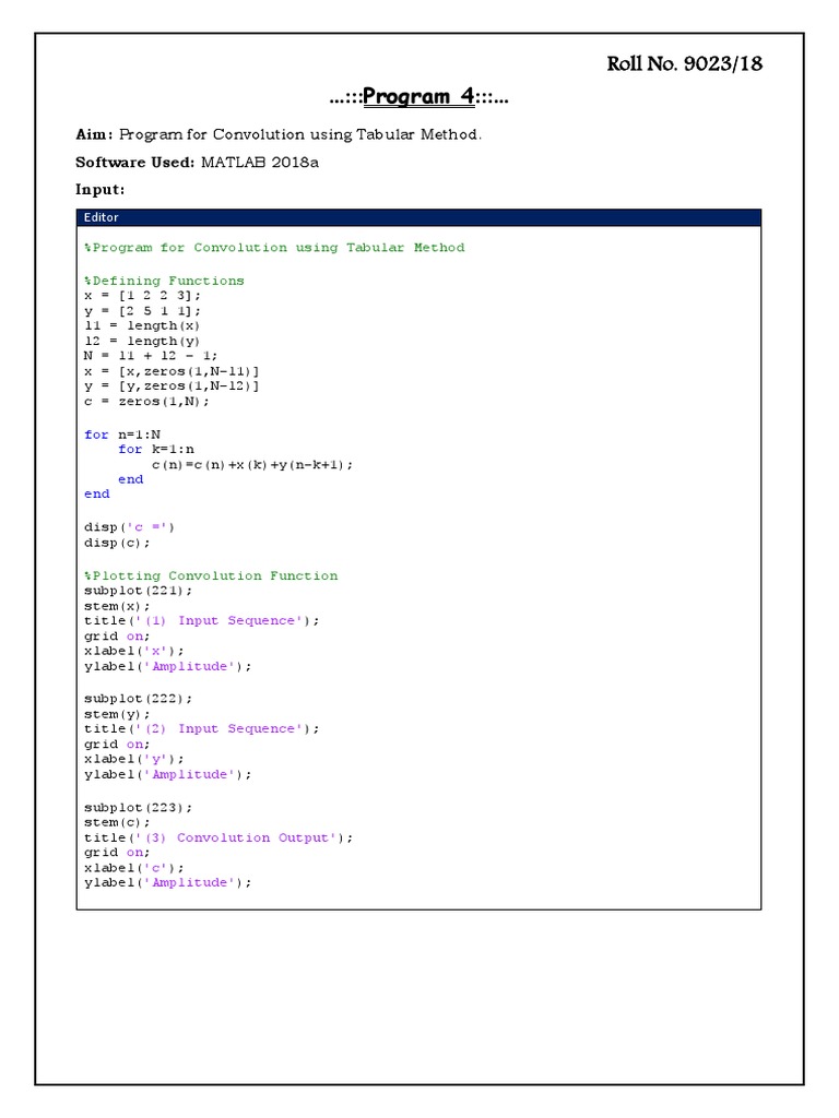 Convolution Using Tabular Method | PDF