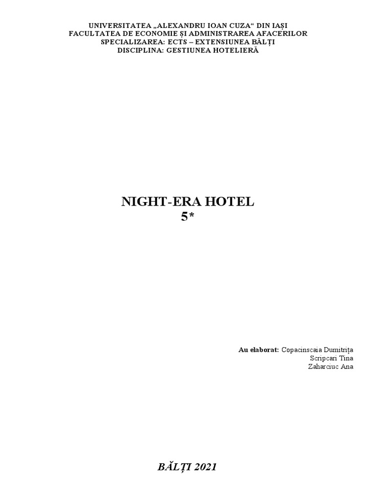 Proiect Hotel GH | PDF