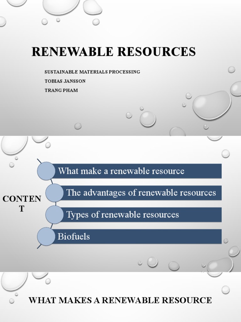 Renewable Resources | PDF | Renewable Resources | Biofuel