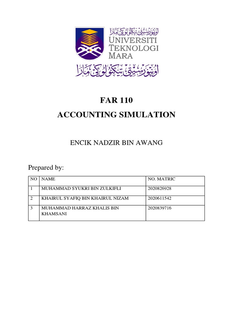 Accounting Simulation Assignment Far 110 Pdf Pdf Revenue Financial Services