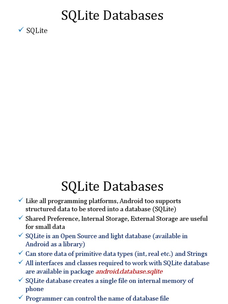 Lecture 09, SQLite Databases | PDF | Class (Computer Programming ... Lecture 09, SQLite Databases | PDF | Class (Computer Programming ...