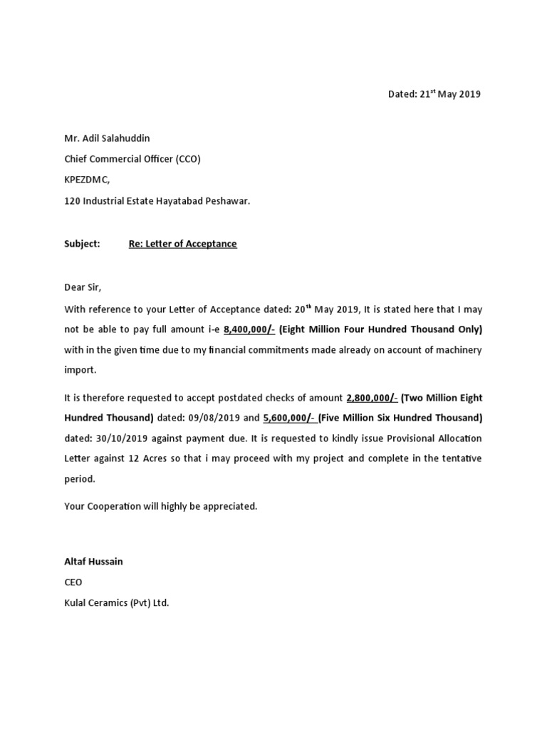 Subject: Re: Letter of Acceptance | PDF