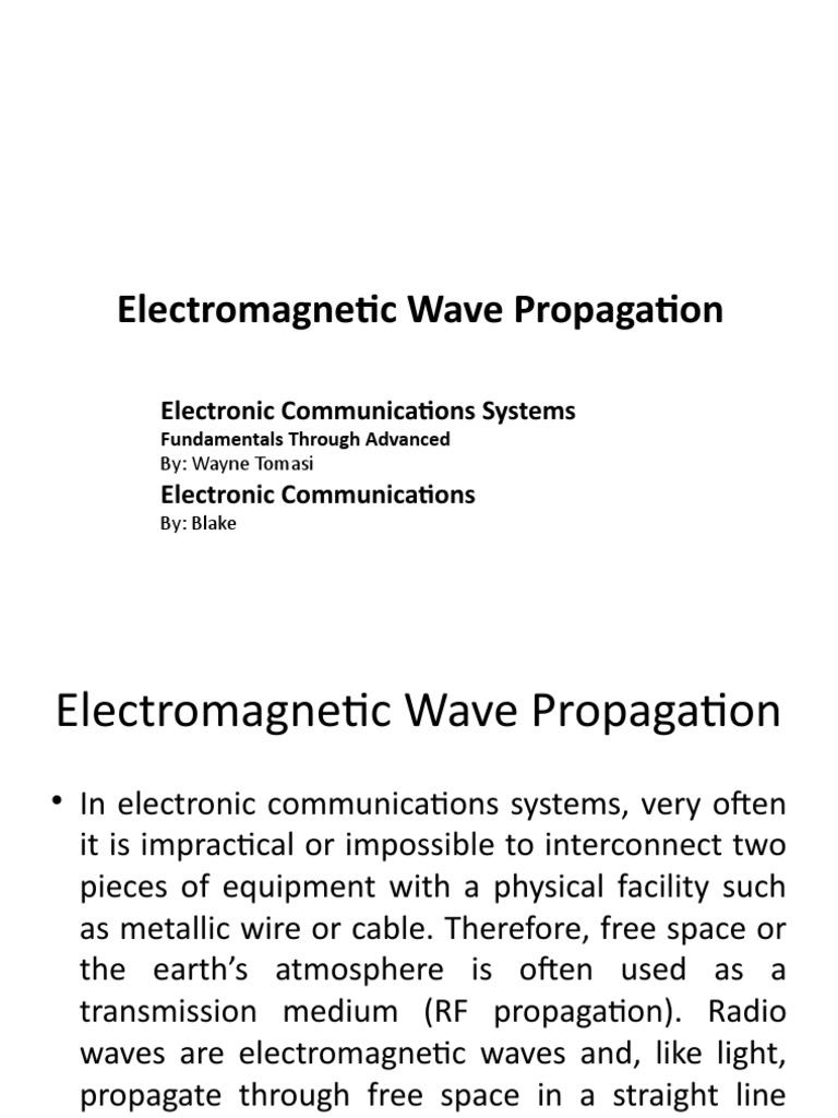 8 Electromagnetic (Em) Wave Propagation1 | PDF | Radio Propagation ...