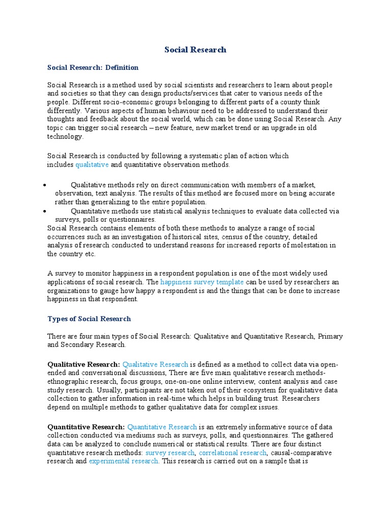 Social Research: Definition | PDF | Survey Methodology | Social Research