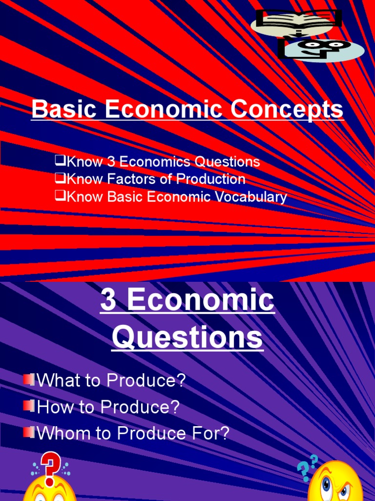 Basic Economic Concepts: Know 3 Economics Questions Know Factors of ...