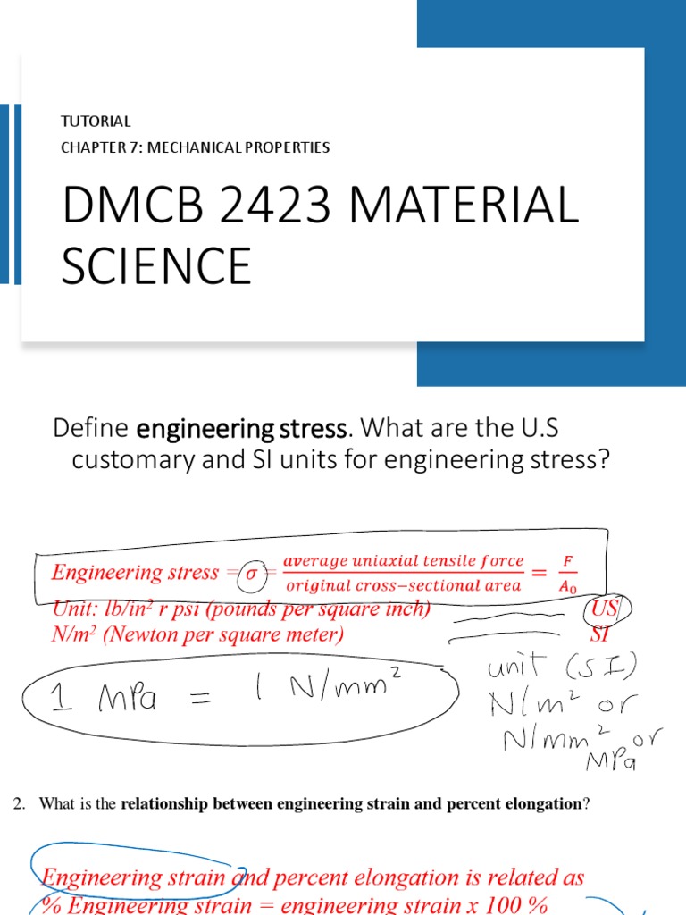 DMCB 2423 CHPT 7-Tutorial.-Solution | PDF | Deformation (Engineering) | Hardness